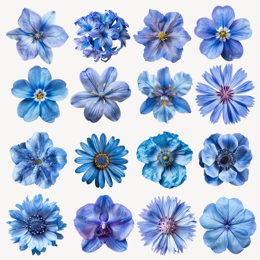 Editable blue flower element design | Premium Editable Design - rawpixel