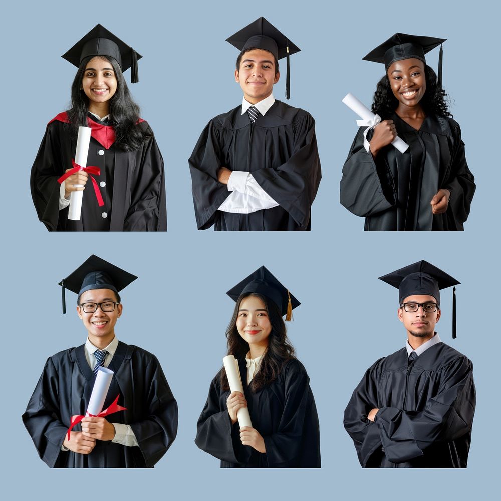 Editable diverse graduate student element | Premium Editable Design ...