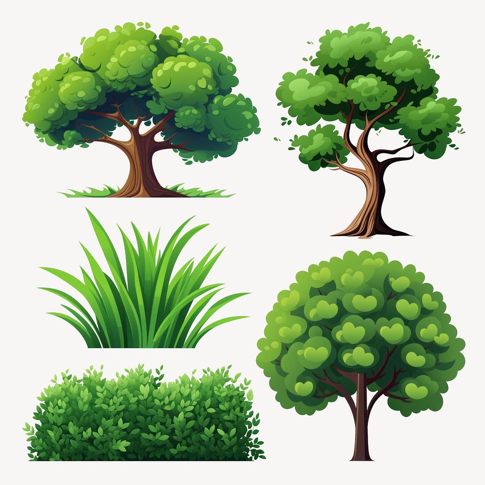 Editable tree cartoon element design | Premium Editable Design - rawpixel
