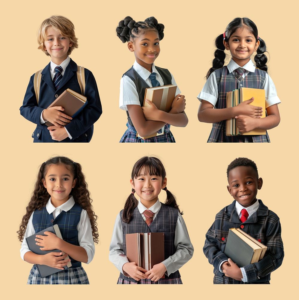 Editable diverse elementary school student | Premium Editable Design ...