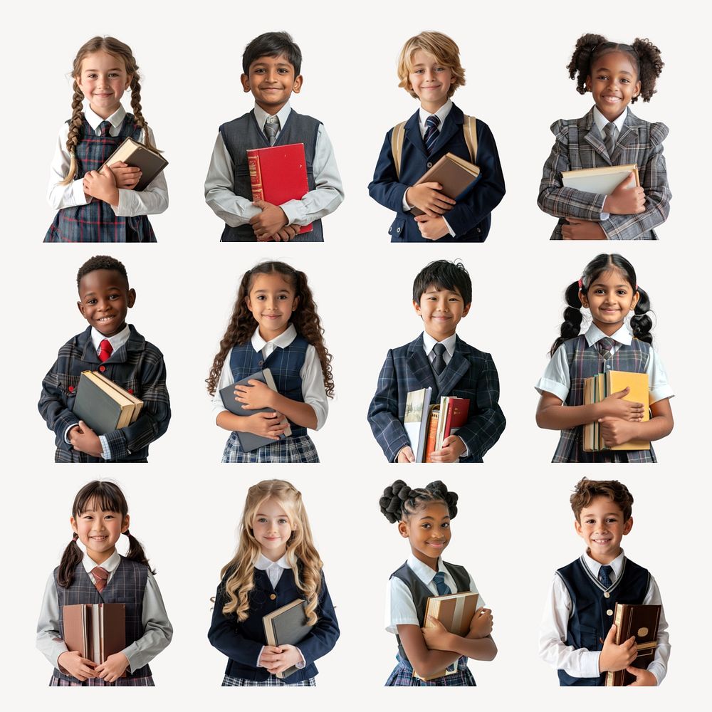 Editable diverse elementary school student | Premium Editable Design ...