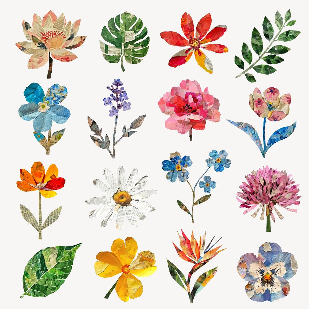 Editable Collage paper flower design | Premium Editable Design - rawpixel