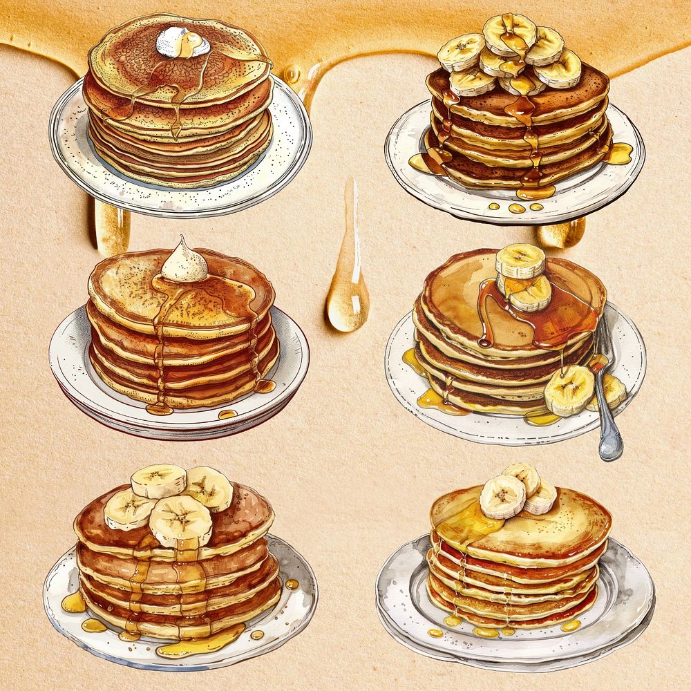 Editable vintage pancake illustration design | Premium Editable Design ...