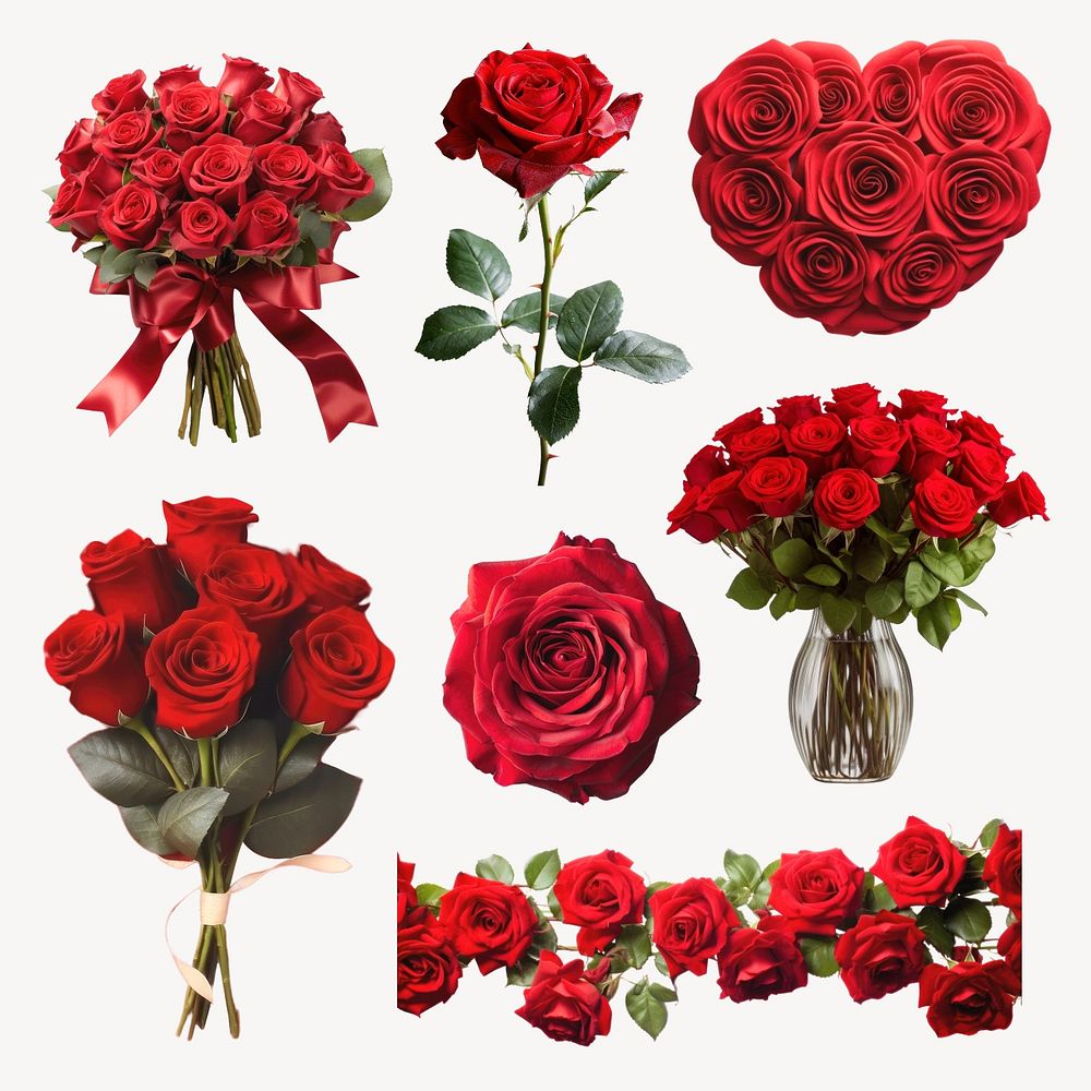 Editable red rose design element | Premium Editable Design - rawpixel