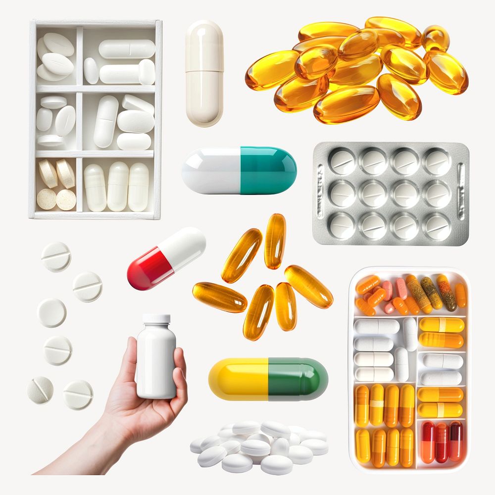 Editable pills design element set | Premium Editable Design - rawpixel