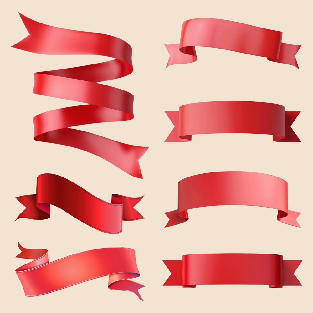 Editable red ribbon banner design | Premium Editable Design - rawpixel