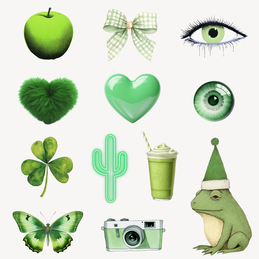 Editable green aesthetic object design | Premium Editable Design - rawpixel