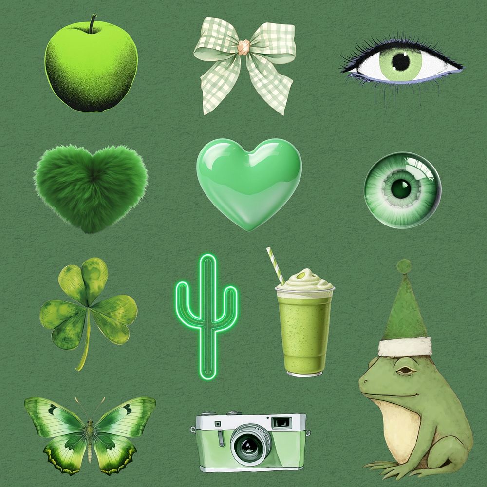 Editable green aesthetic object design | Premium Editable Design - rawpixel