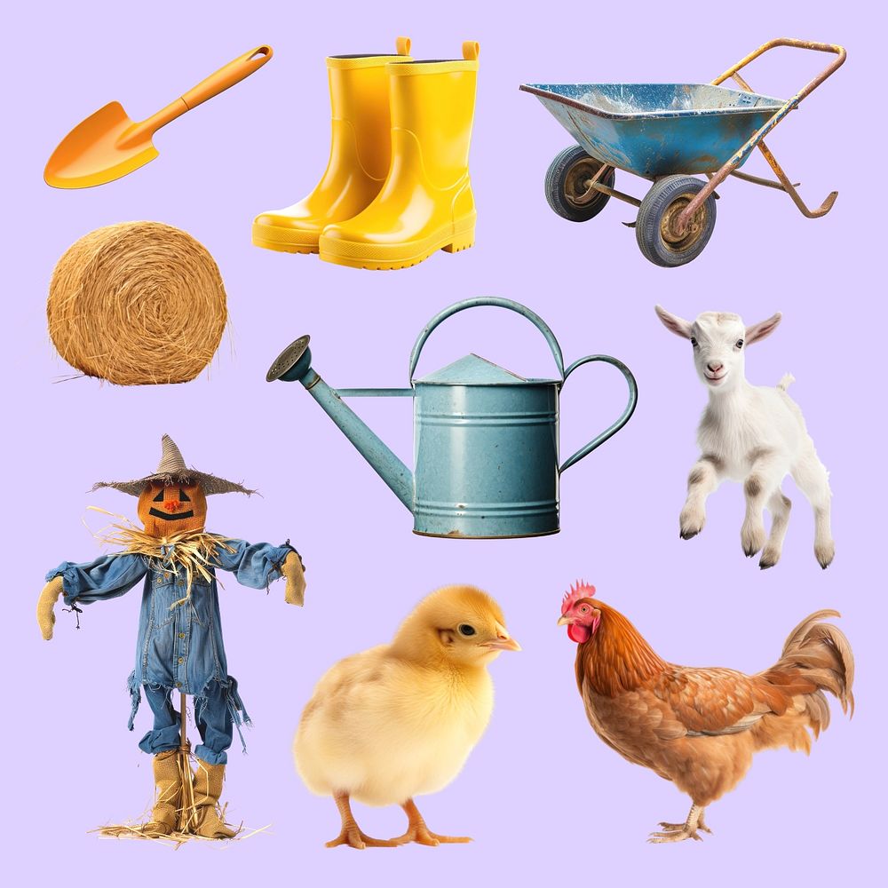 Editable farm design element set | Free Editable Design - rawpixel