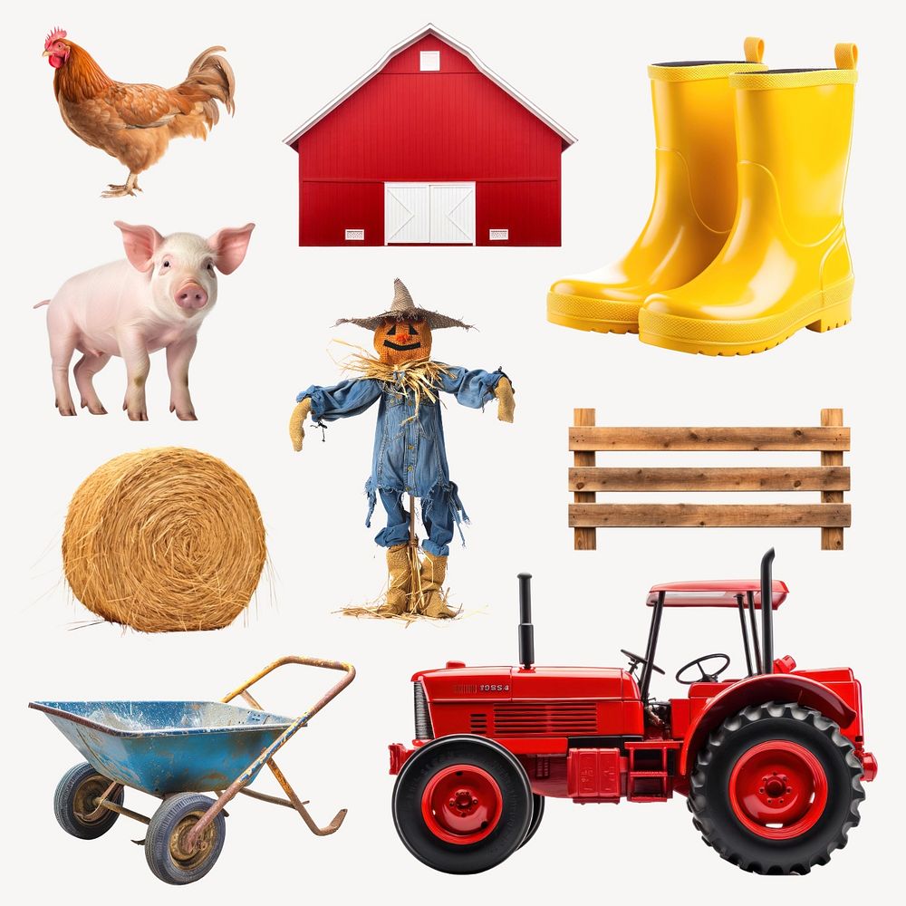 Editable farm design element set | Free Editable Design - rawpixel