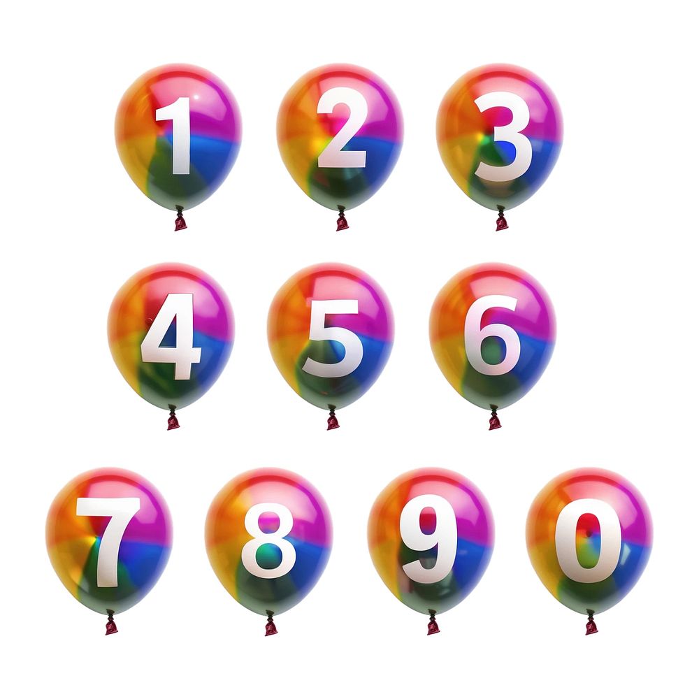 Editable rainbow number balloon design | Premium Editable Design - rawpixel