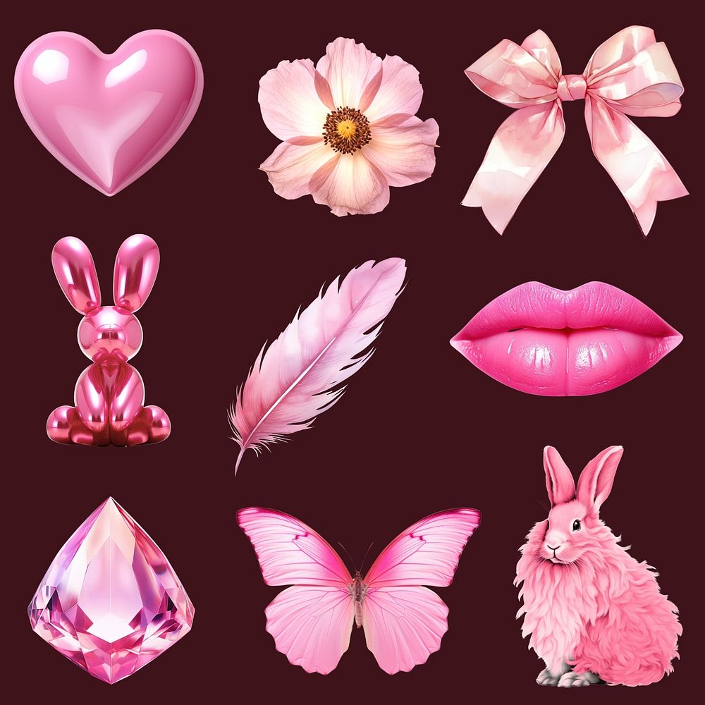 Editable pink aesthetic object design | Premium Editable Design - rawpixel