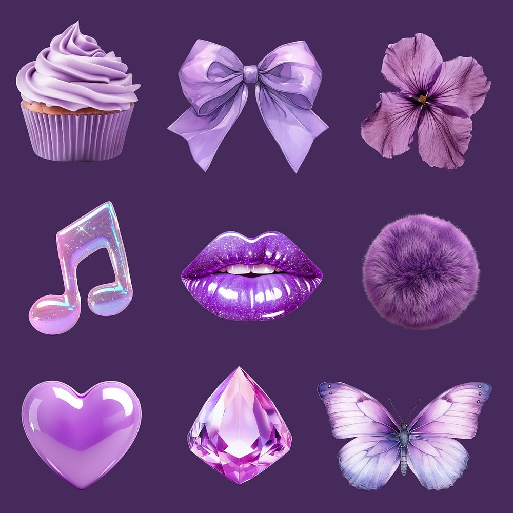 Editable purple aesthetic object design | Premium Editable Design - rawpixel