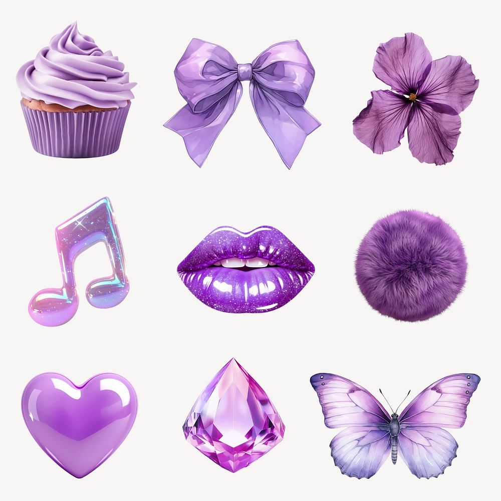 Editable purple aesthetic object design | Premium Editable Design ...