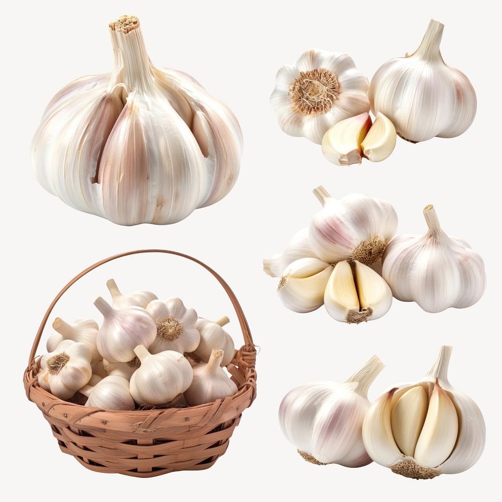 Editable garlic design element set | Free Editable Design - rawpixel