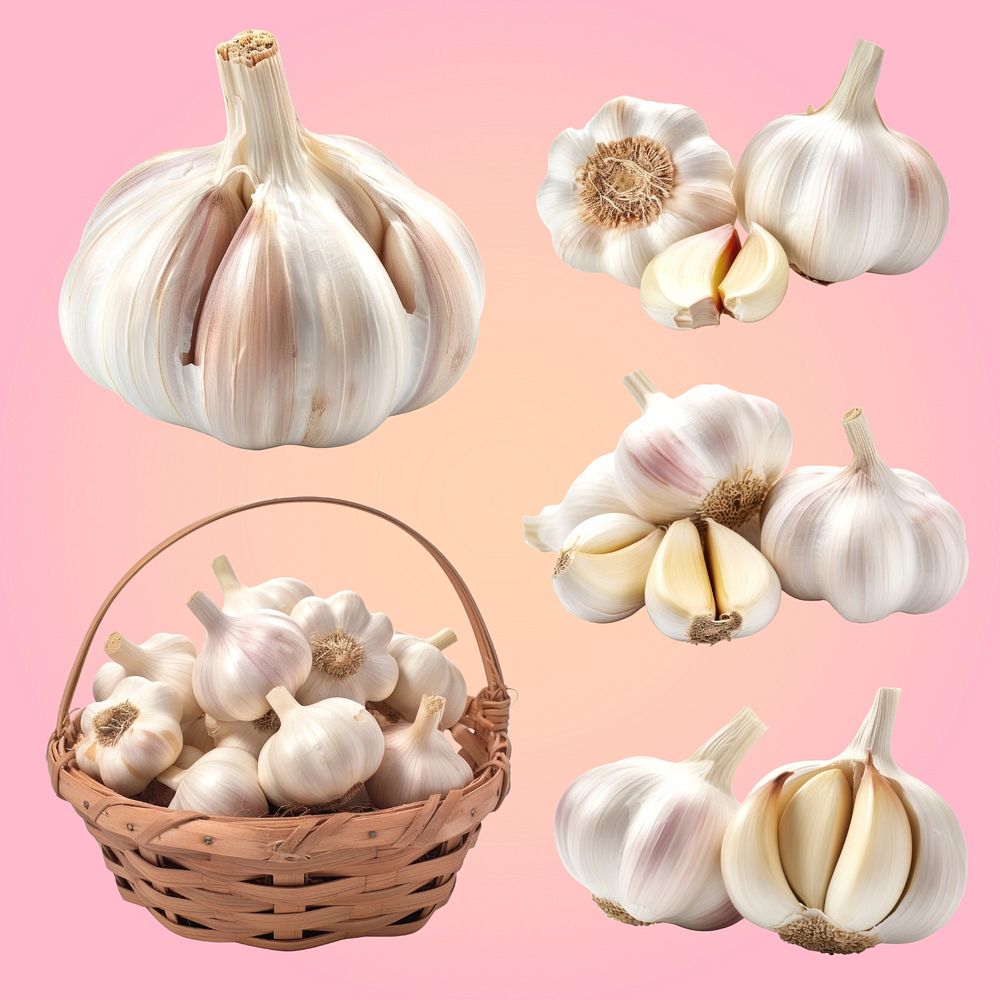 Editable garlic design element set | Free Editable Design - rawpixel