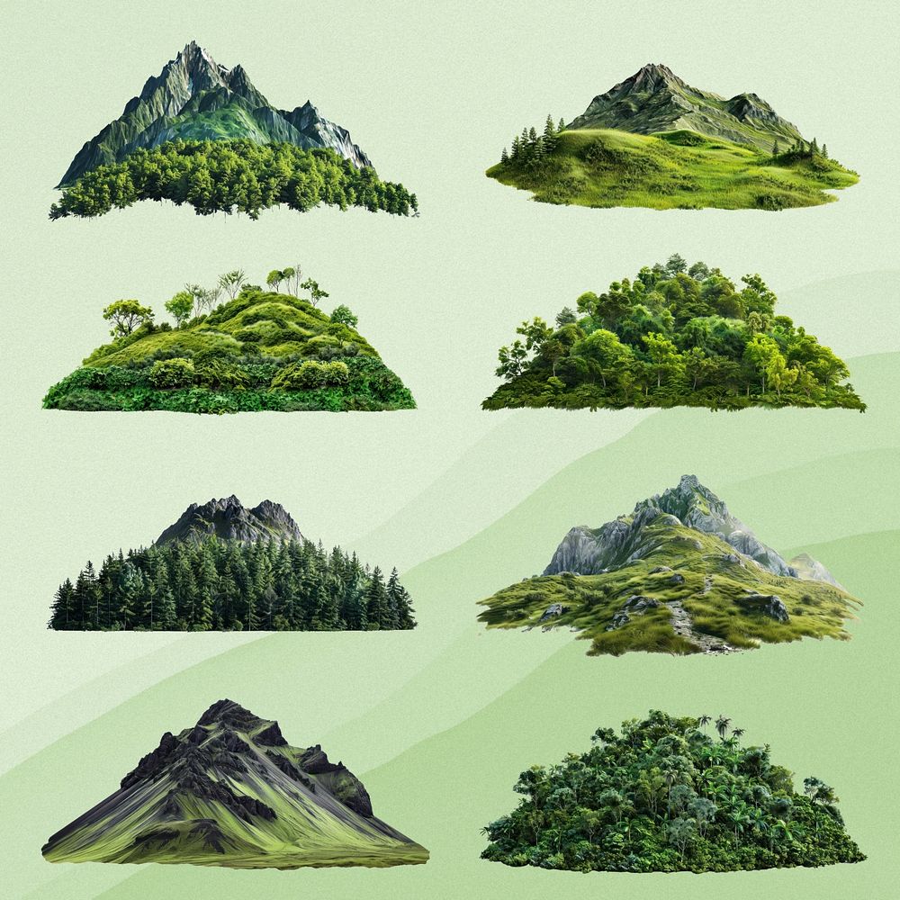 Editable Nature mountain design element | Premium Editable Design ...