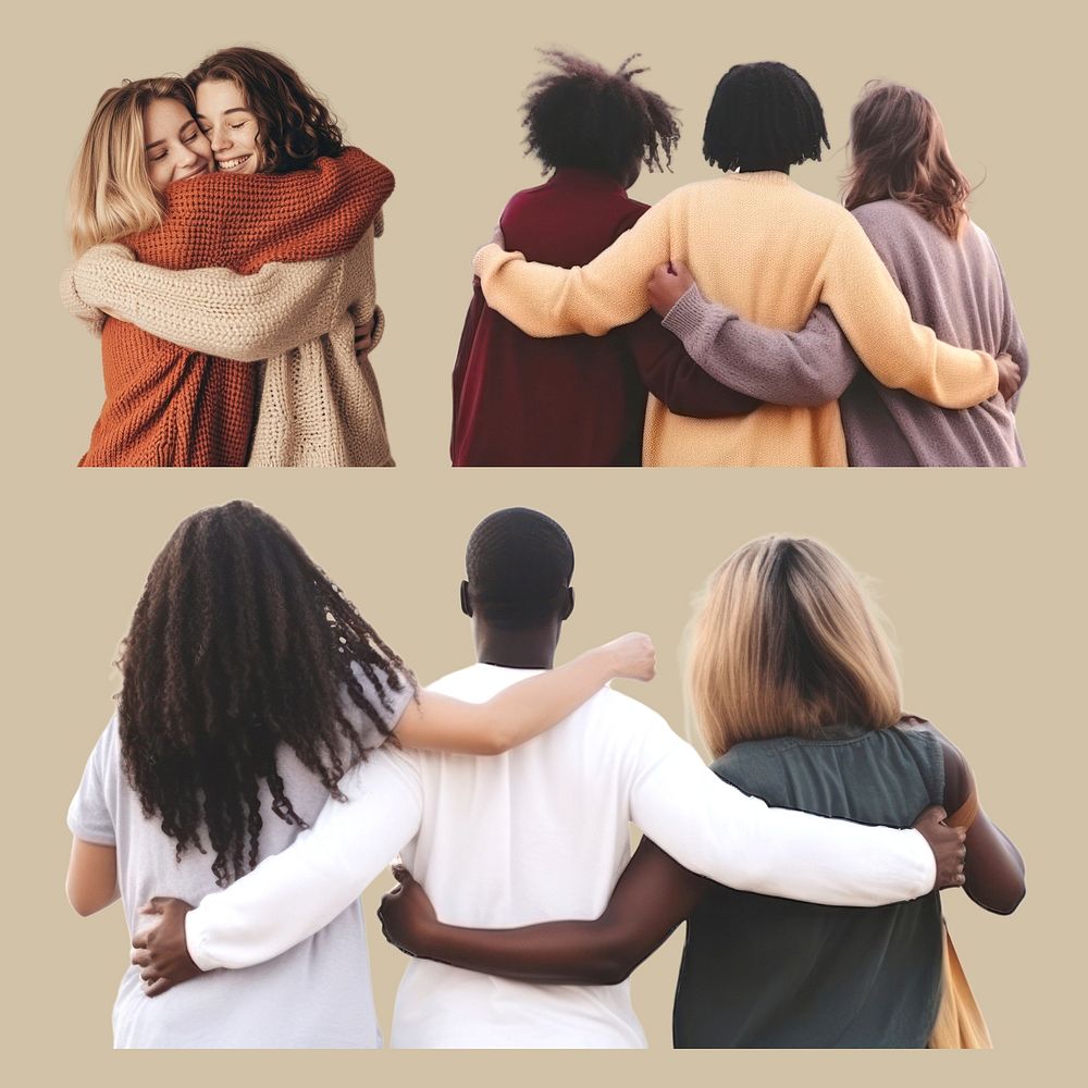 Editable friendship hug design element | Premium Editable Design - rawpixel