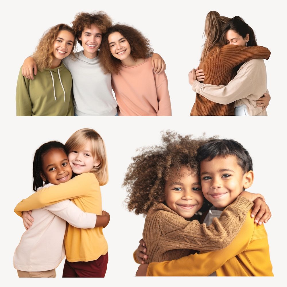 Editable friendship hug design element | Premium Editable Design - rawpixel