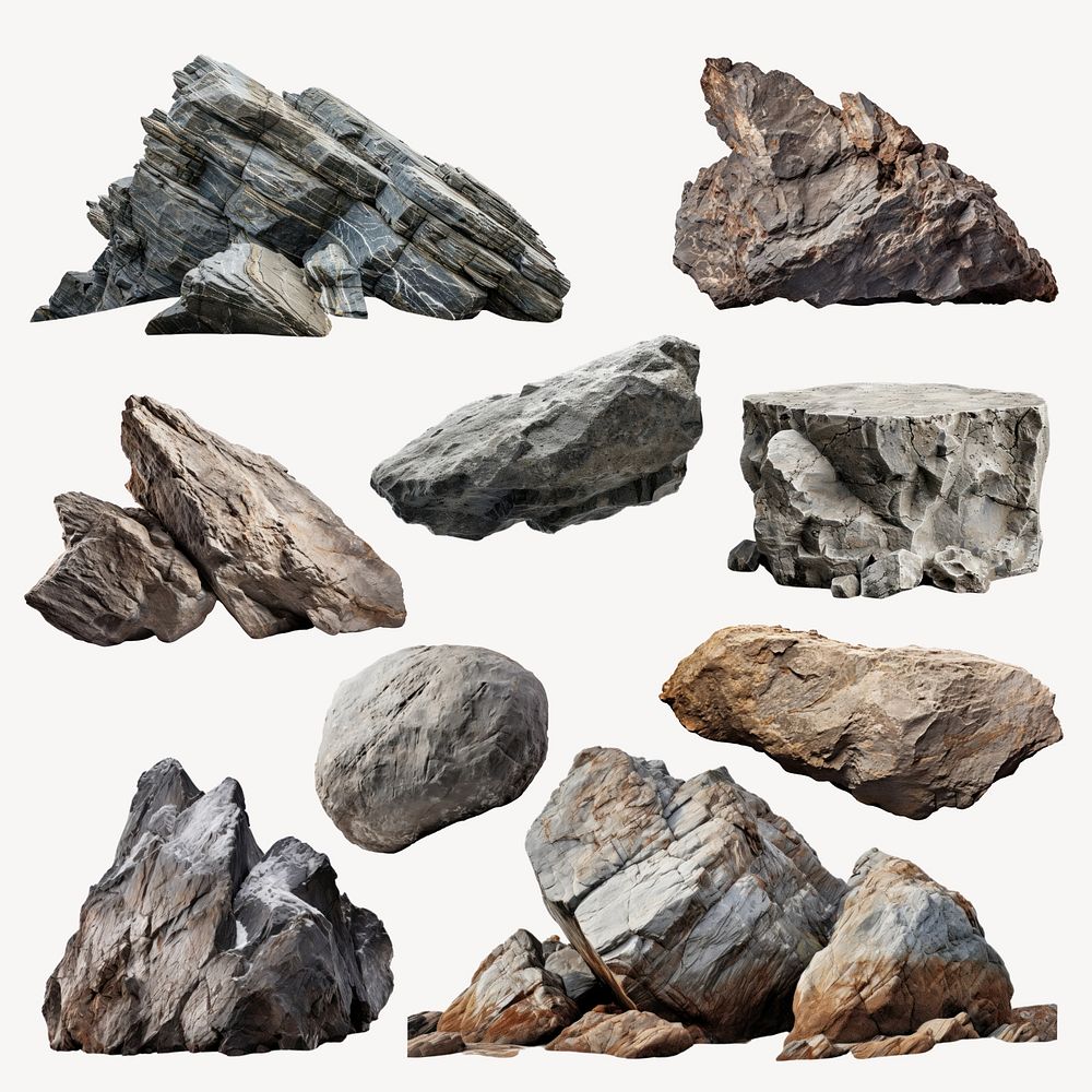 Editable rock design element set | Premium Editable Design - rawpixel