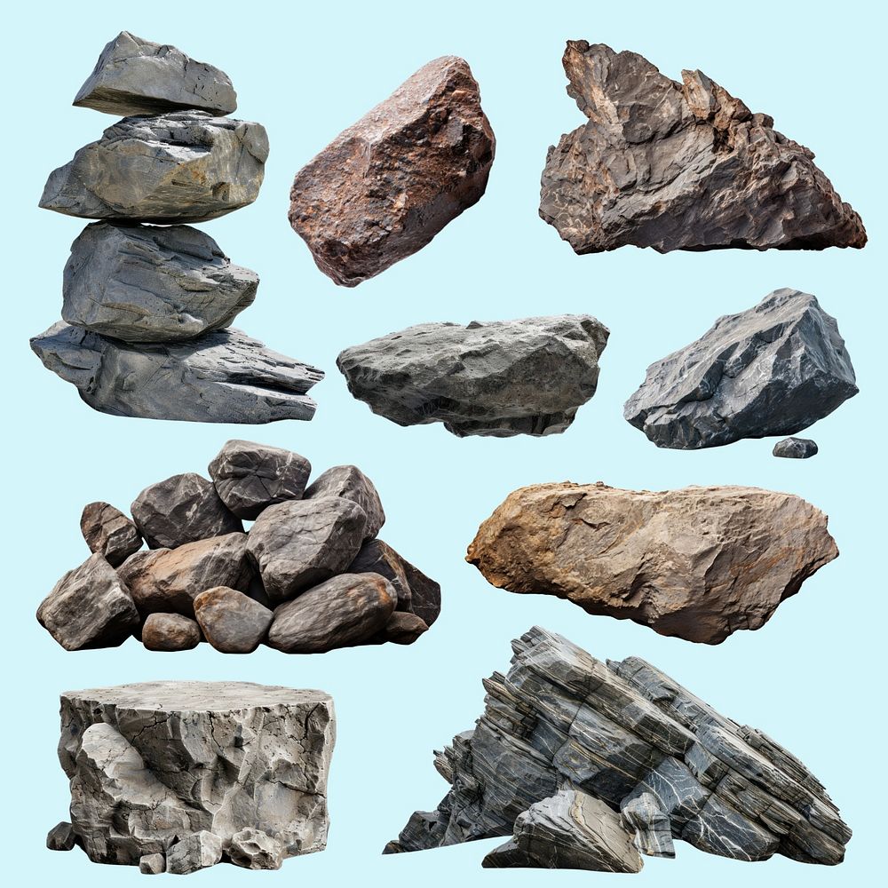 Editable rock design element set | Premium Editable Design - rawpixel