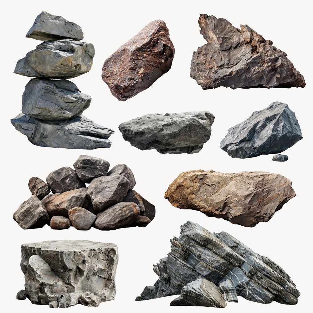 Editable rock design element set | Premium Editable Design - rawpixel