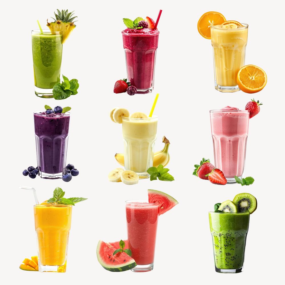 Editable smoothie design element set | Premium Editable Design - rawpixel