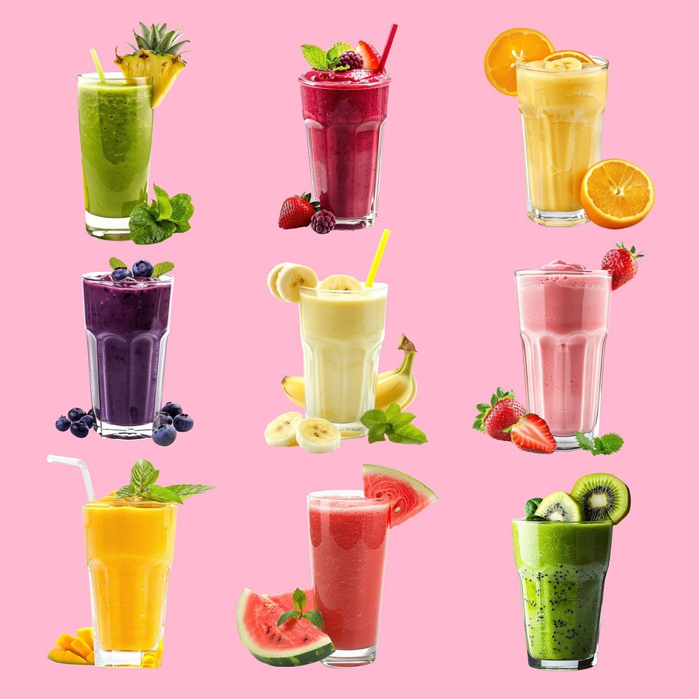 Editable smoothie design element set | Premium Editable Design - rawpixel