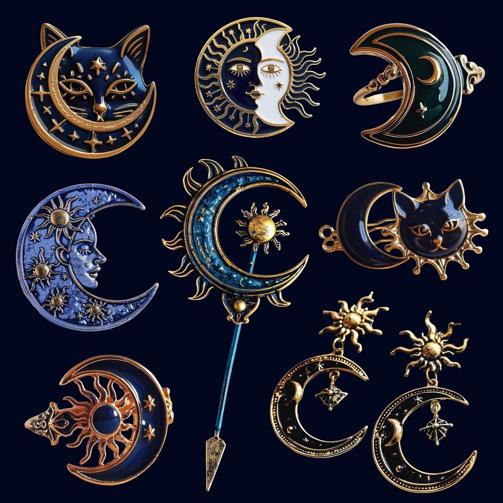 Editable whimsigoth crescent moon design | Premium Editable Design ...