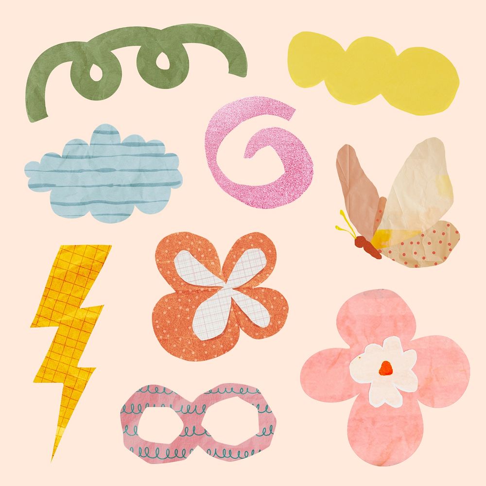 Cute paper craft collage, editable | Premium Editable Design - rawpixel