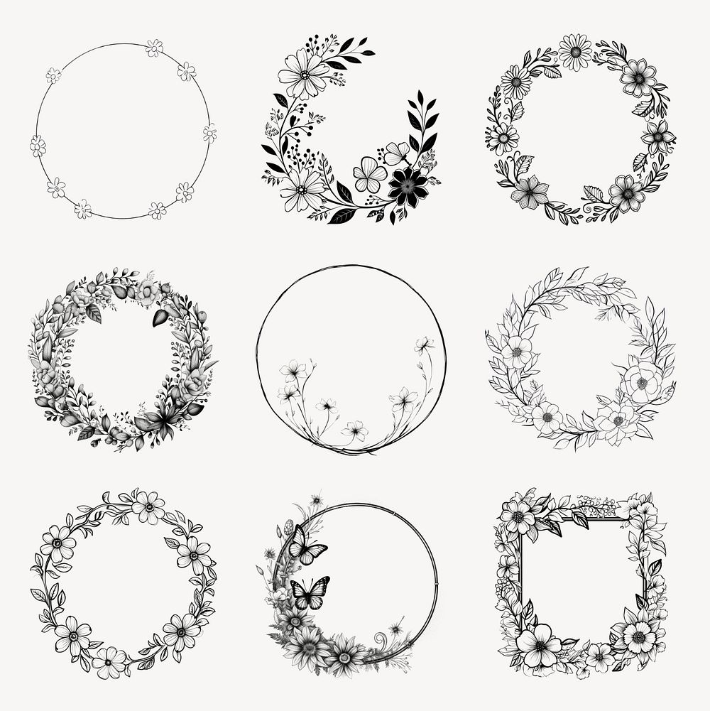 Floral frame, editable design element | Premium Editable Design - rawpixel