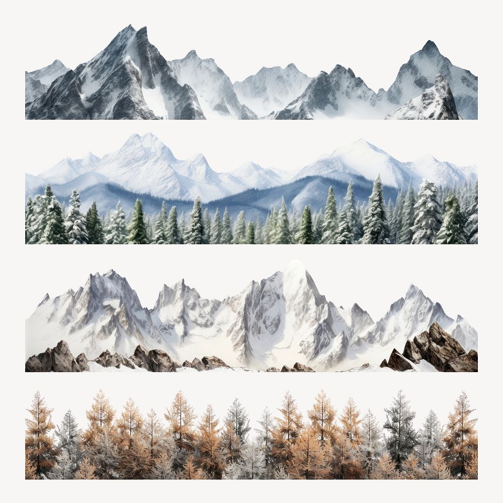 Winter landscape border, editable design | Premium Editable Design ...