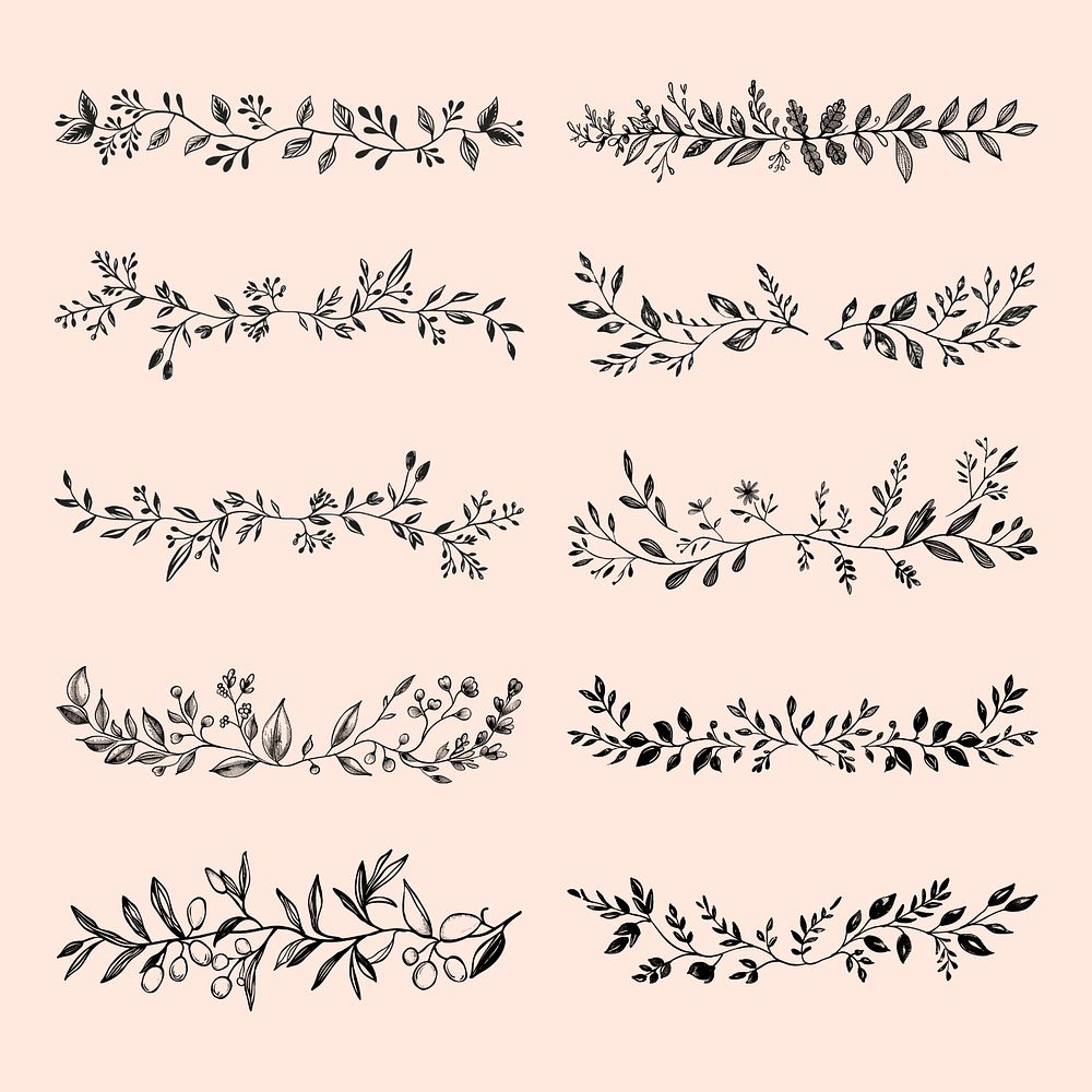 Botanical leaf divider, editable design | Premium Editable Design ...