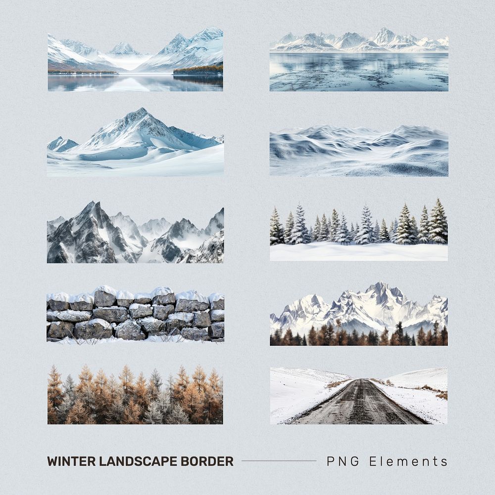 Winter landscape border, editable design | Premium Editable Design ...