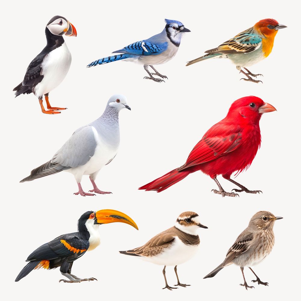 Editable bird design element set | Premium Editable Design - rawpixel