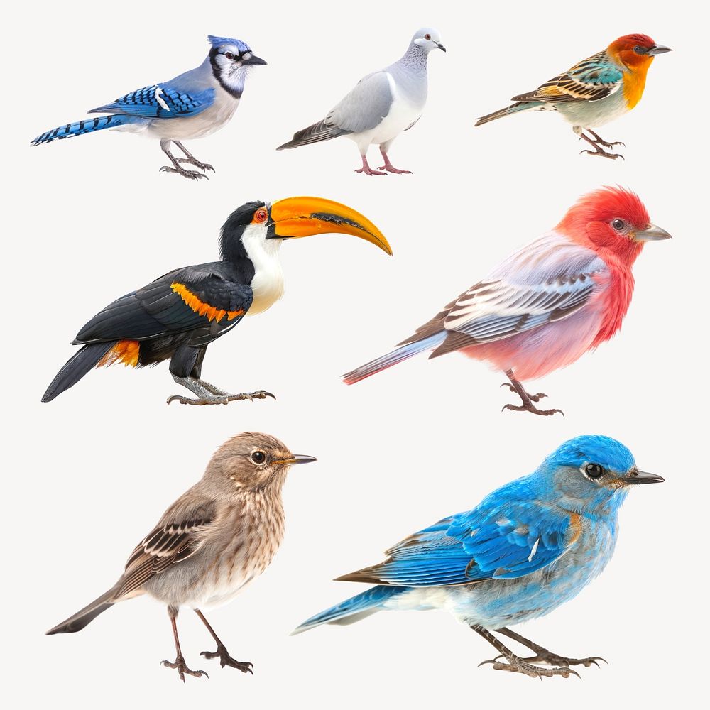 Editable bird design element set | Premium Editable Design - rawpixel