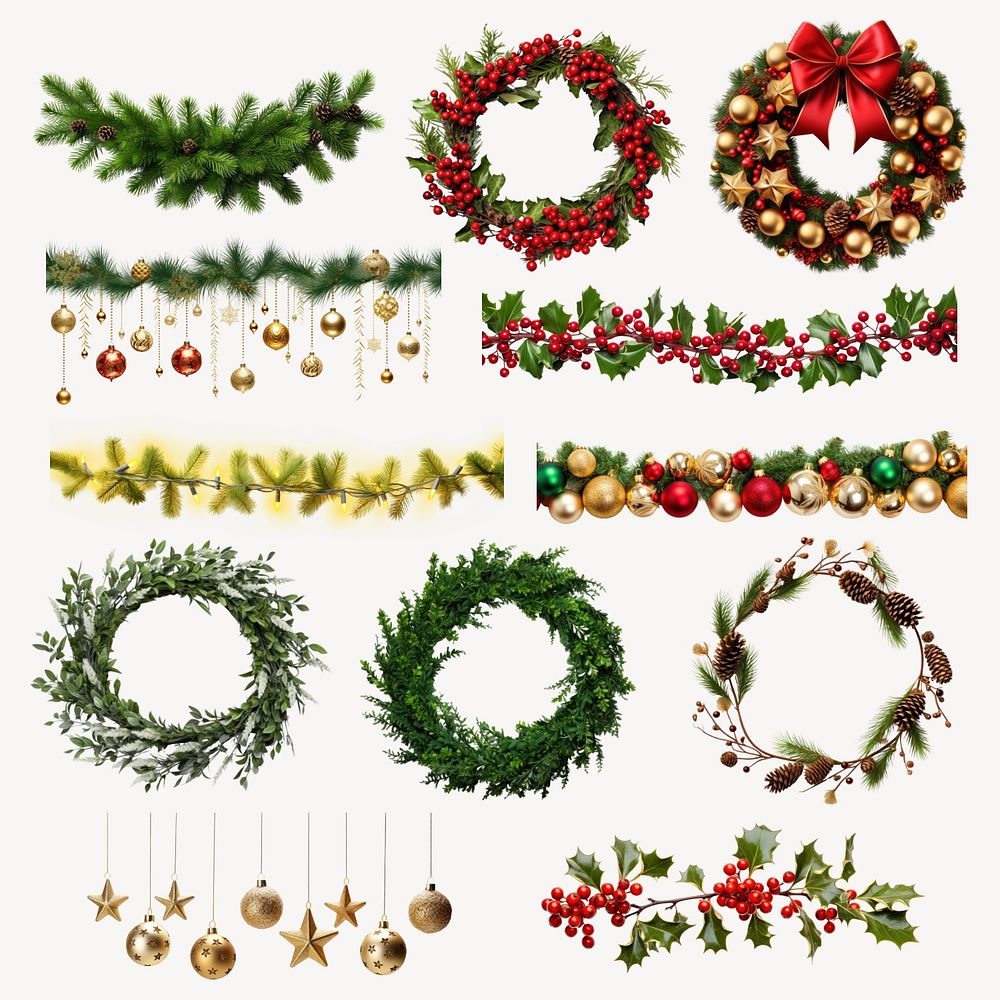 Editable Christmas garland design element | Premium Editable Design ...