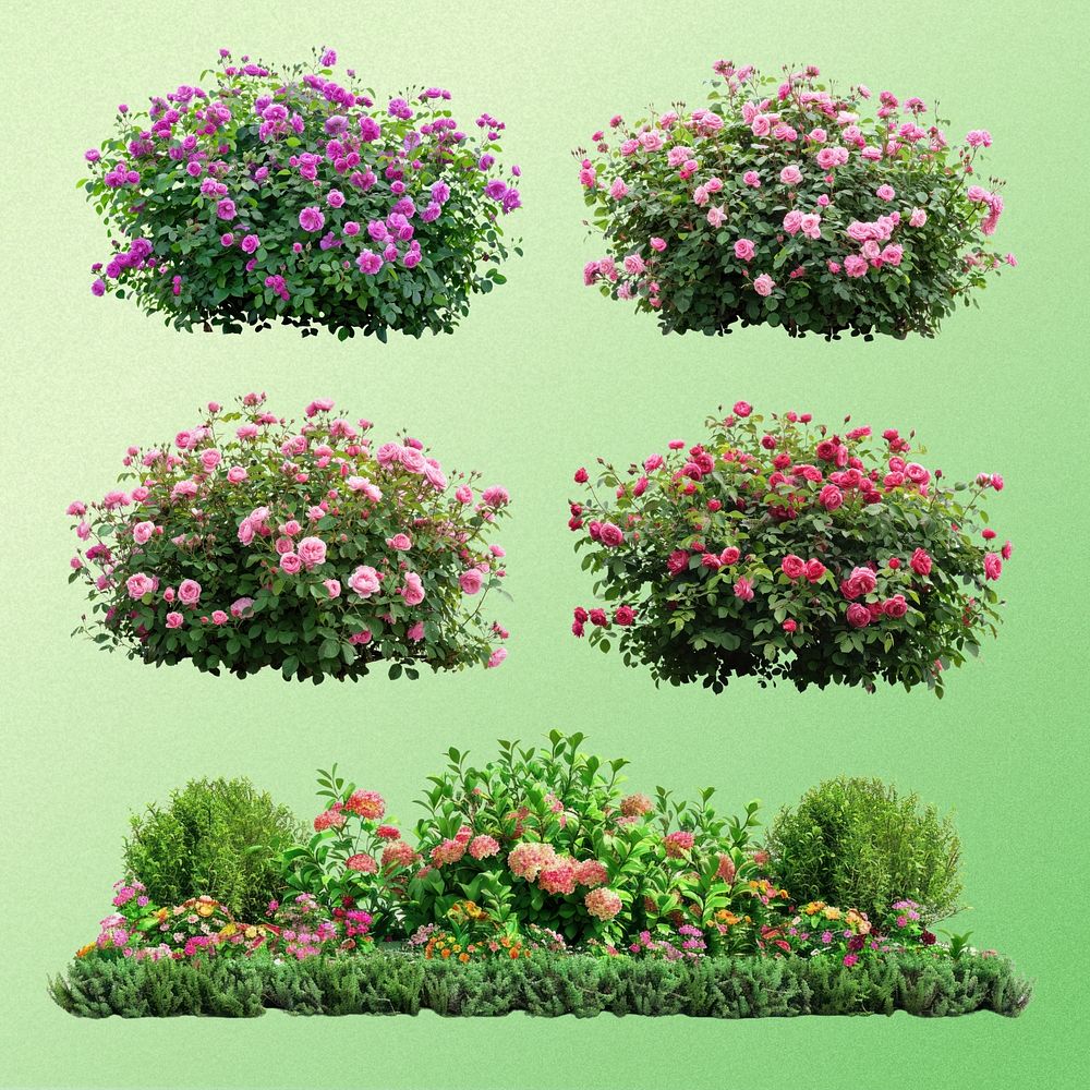Bushes, editable design element set | Premium Editable Design - rawpixel