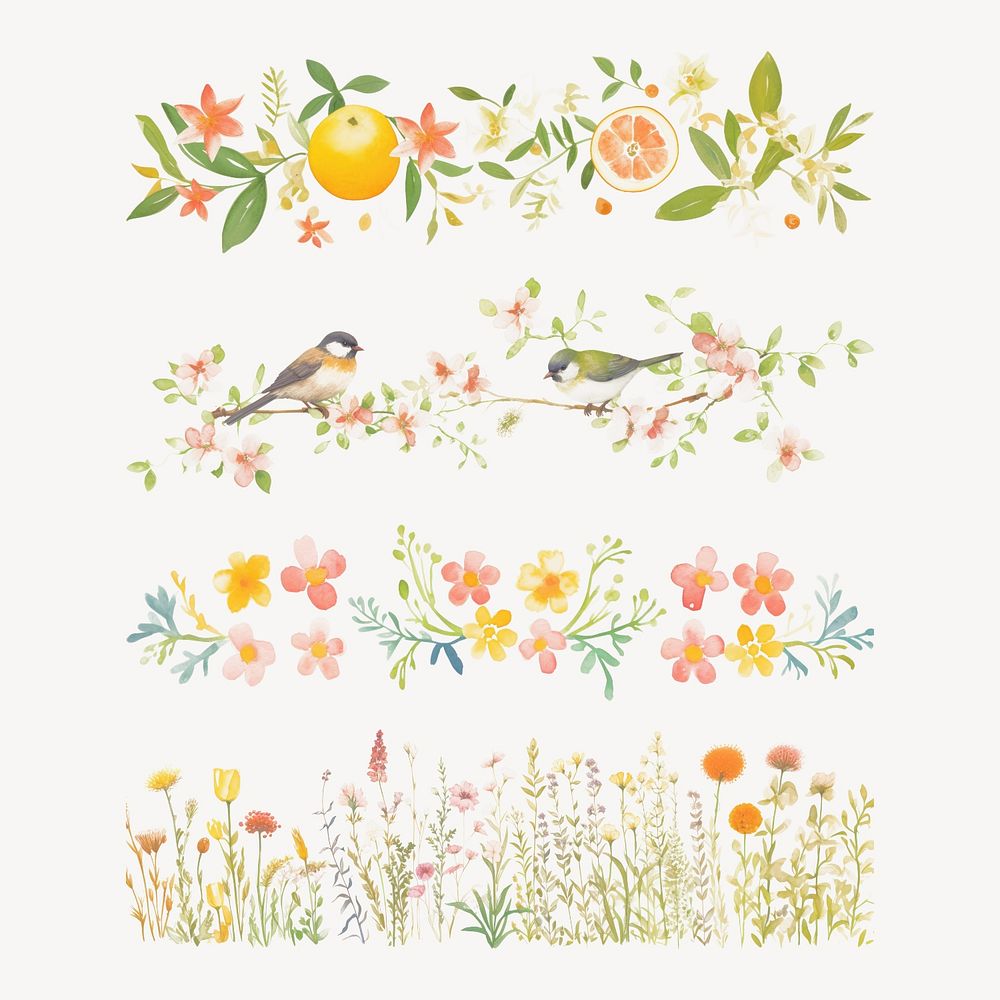 Editable watercolor nature divider design | Premium Editable Design ...