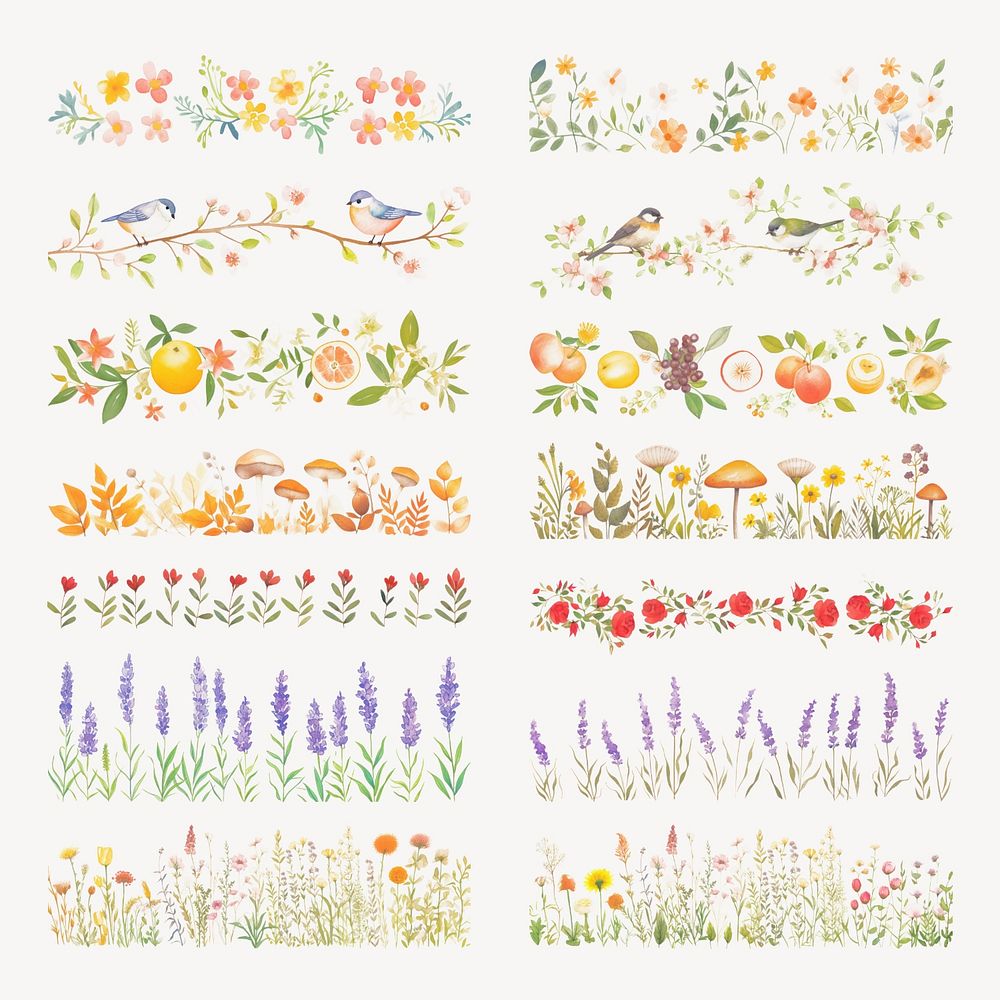 Editable watercolor nature divider design | Premium Editable Design ...
