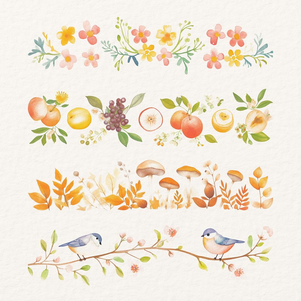 Editable watercolor nature divider design | Premium Editable Design ...