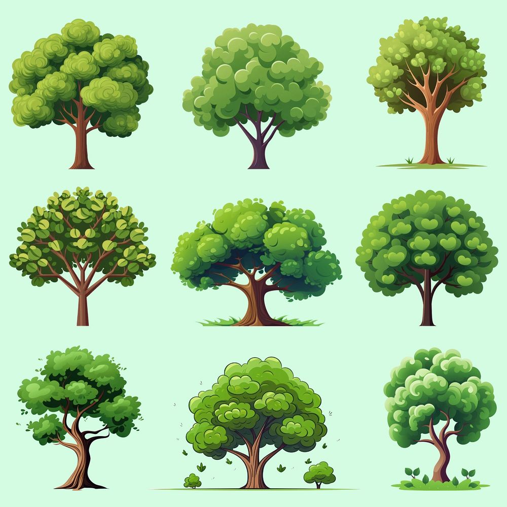 Editable cartoon tree vector design | Premium Editable Design - rawpixel