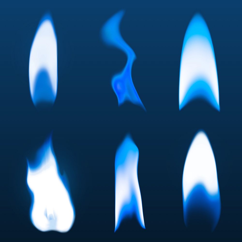 Editable Blue flame design element | Premium Editable Design - rawpixel
