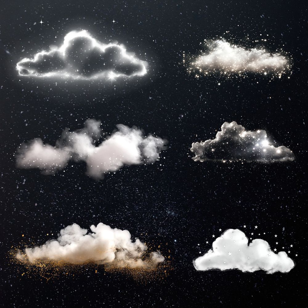 Editable cloud glitter sparkle design | Premium Editable Design - rawpixel
