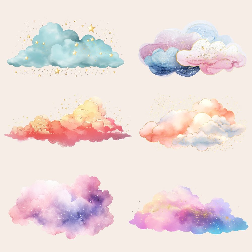 Editable cloud glitter sparkle design | Premium Editable Design - rawpixel