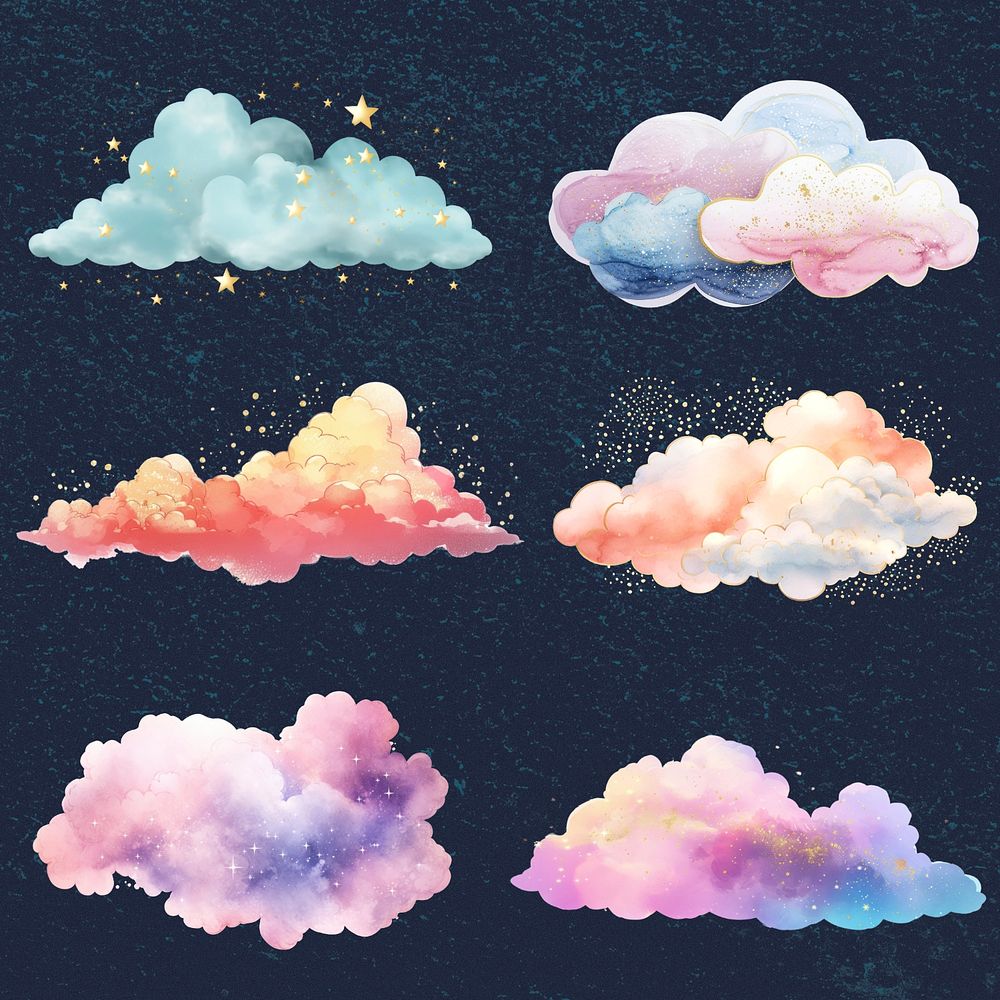 Editable cloud glitter sparkle design | Premium Editable Design - rawpixel