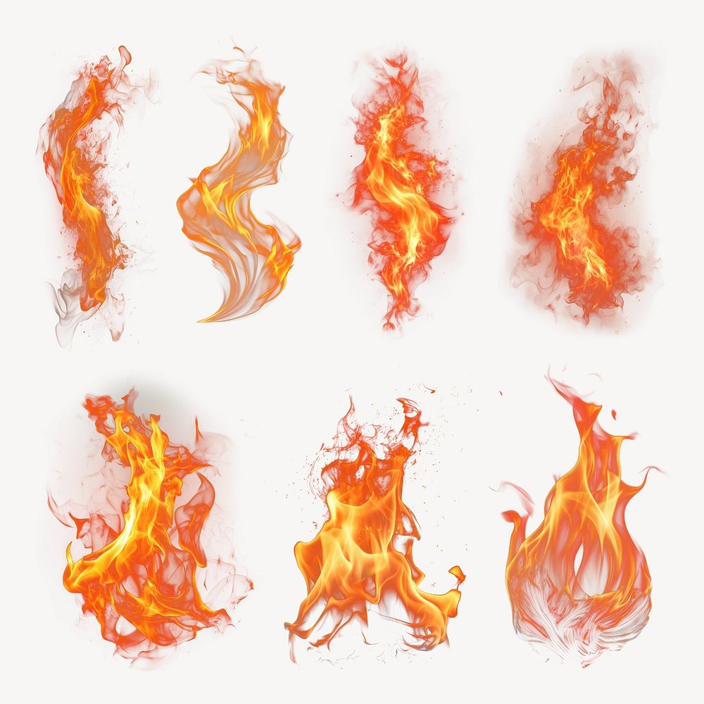 Editable flame design element set | Premium Editable Design - rawpixel