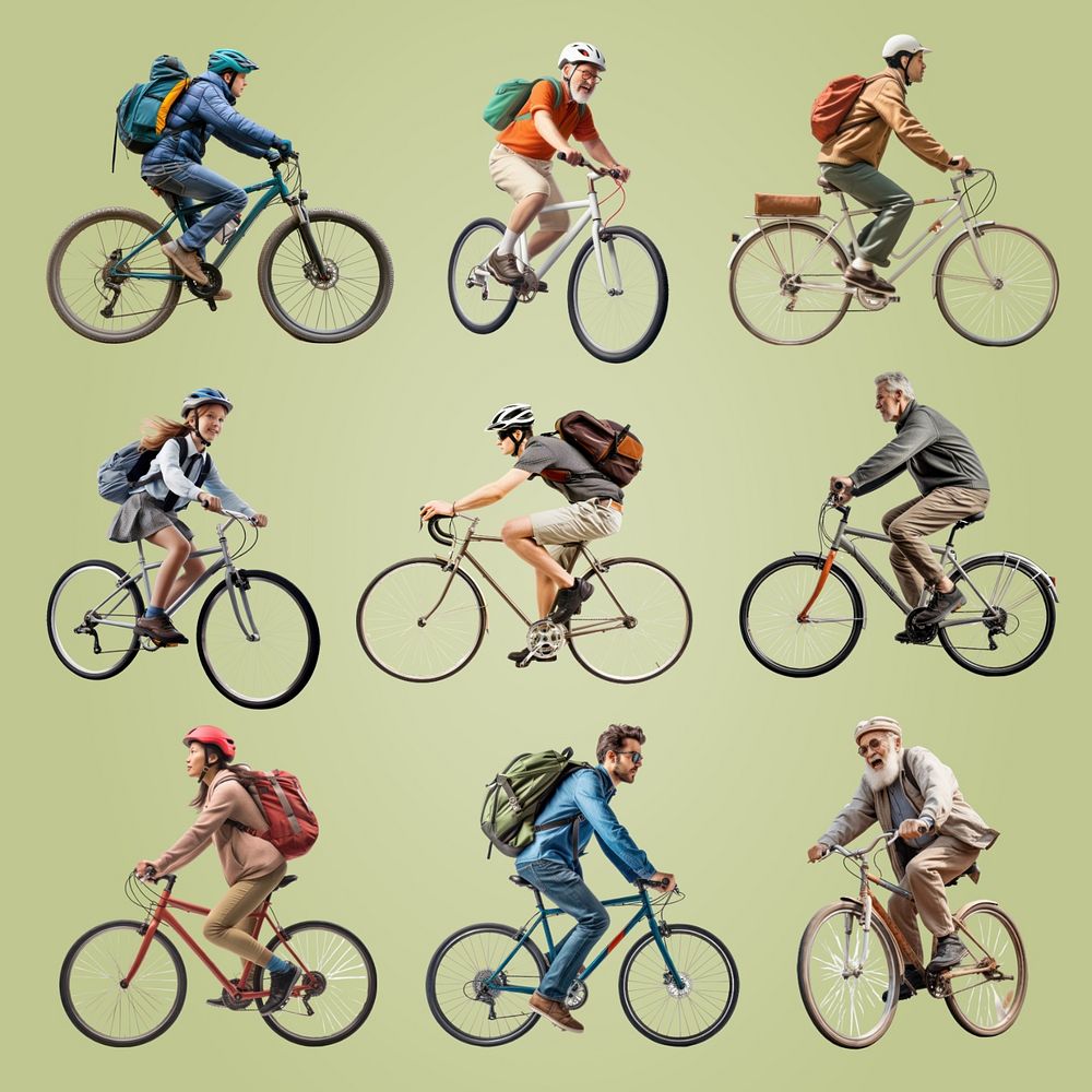 Editable people riding bicycle design | Premium Editable Design - rawpixel