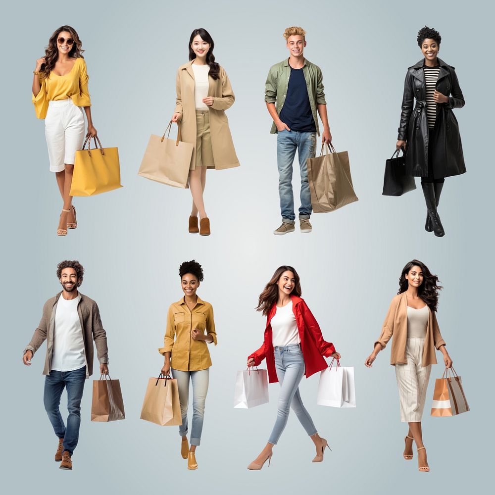 Editable people shopping full body | Premium Editable Design - rawpixel
