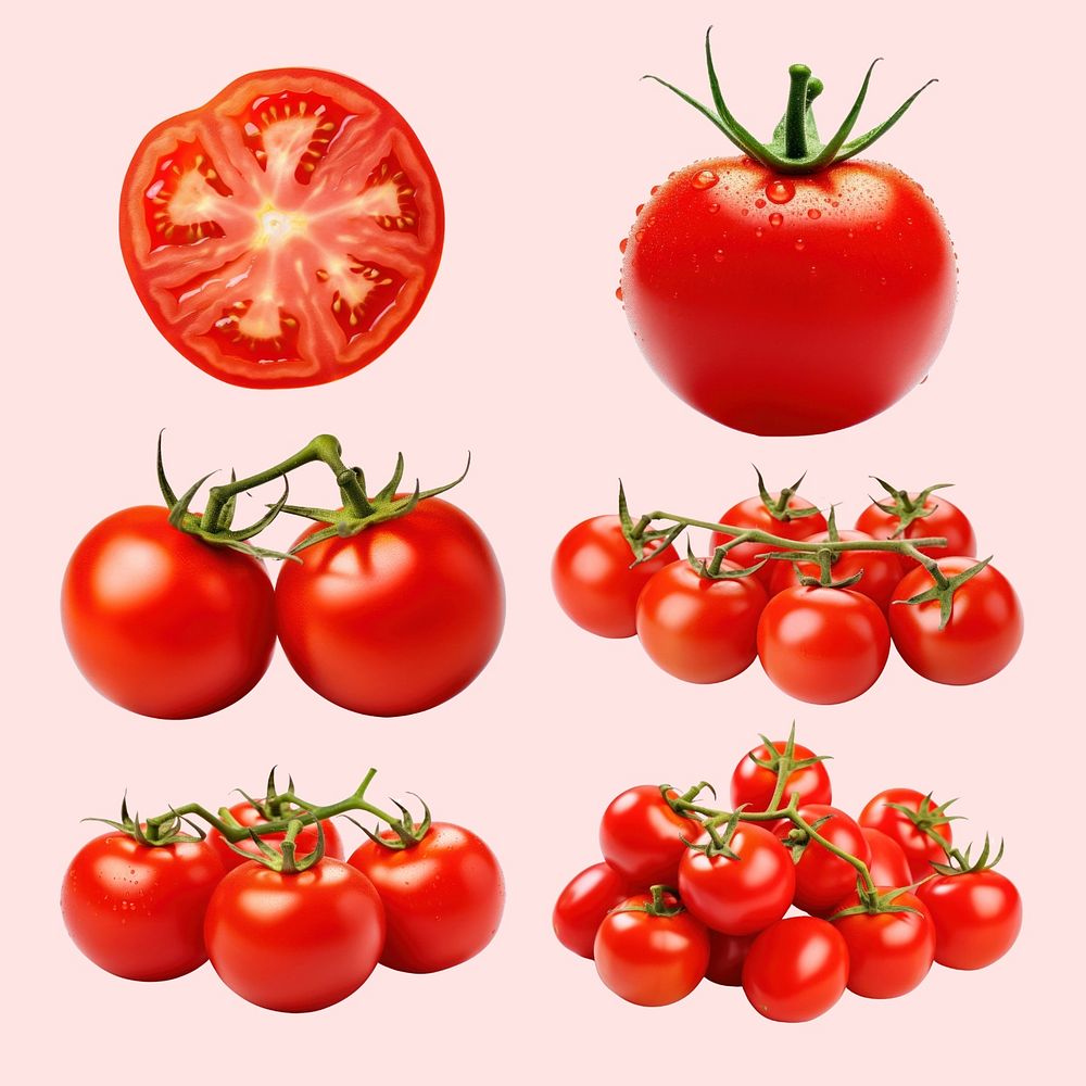 Editable tomato design element set | Premium Editable Design - rawpixel